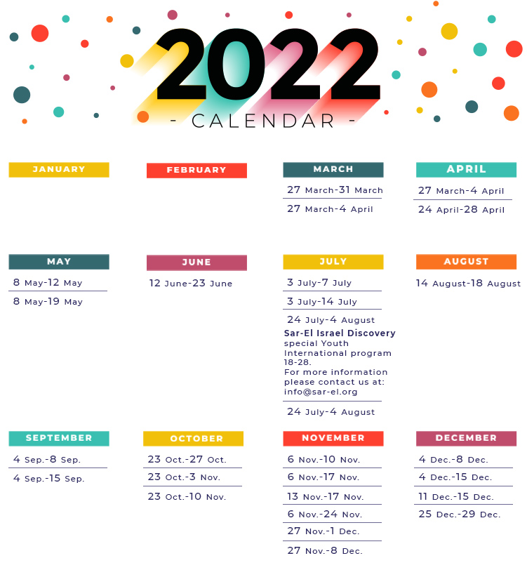 Program Dates – Sar-El Canada